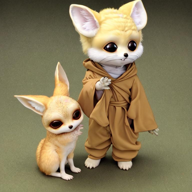 baby yoda but with fennec fox as its head | OpenArt