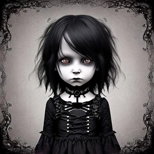 Fine art etching portrait of a stylized cute girl an... | OpenArt