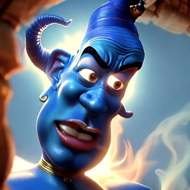 Scary and real image of the genie
