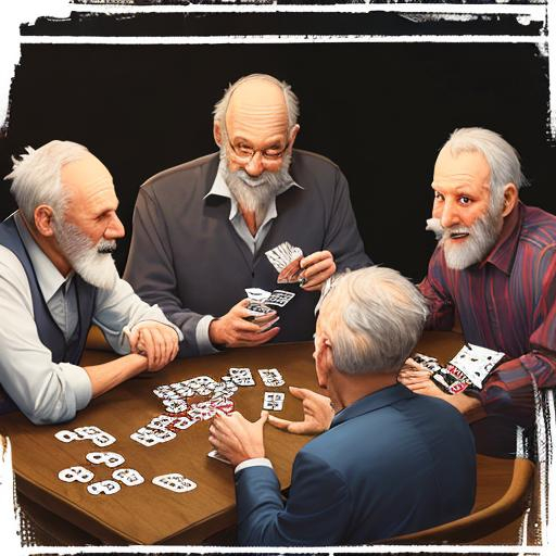 photorealistic, 4 old men playing cards. Dumpsterfir...