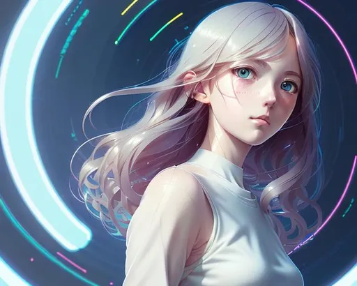 full-body portrait of a future techno music girl, sm... | OpenArt