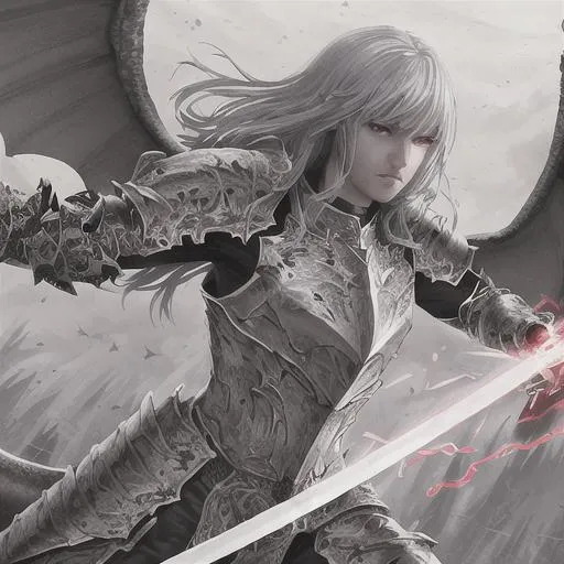 portrait of a (Adult Dragonborn paladin in battle sw... | OpenArt