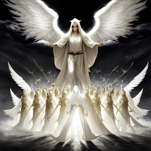army of angels, powerful, army, demon realm, fightin...
