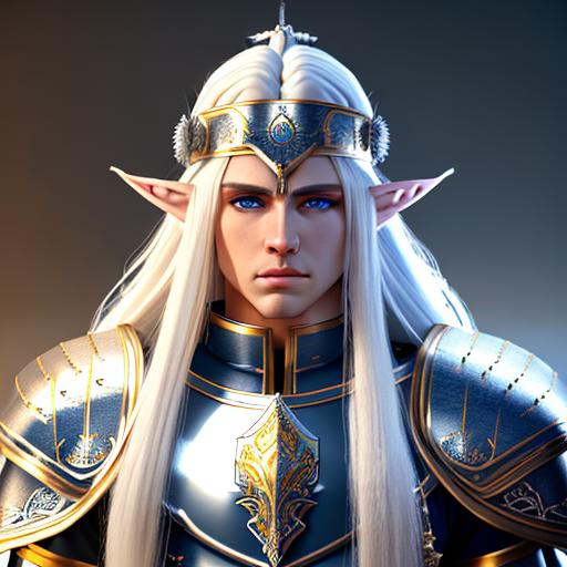 A men white elf full body hyperdetailed, with long w... | OpenArt