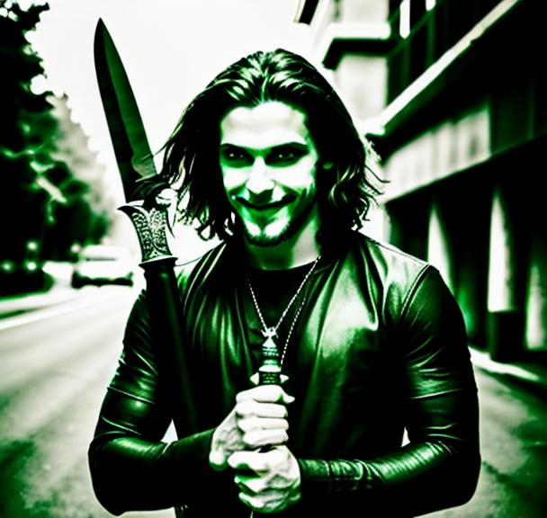 Human Male, Holding a Dagger, Green Eyes, Evil, Shad...
