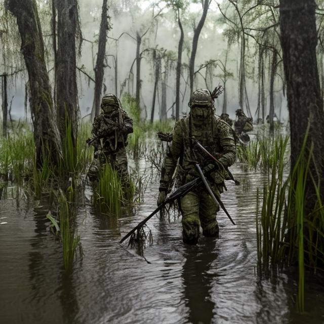 swamp warfare, battle, modern, future