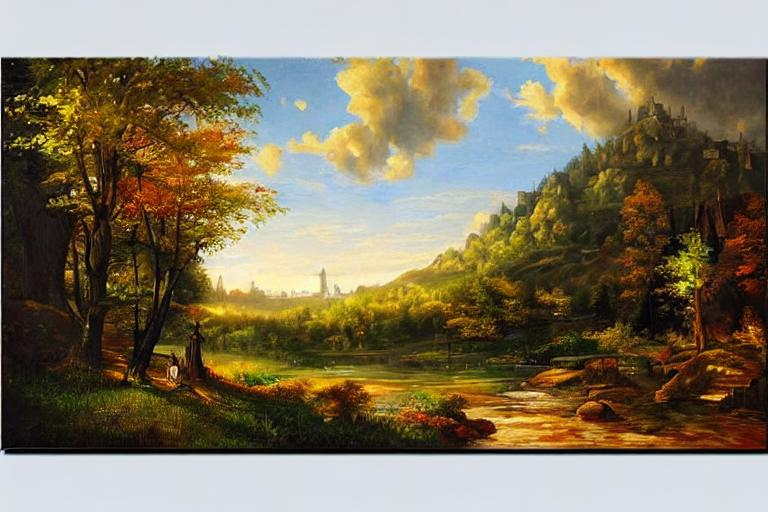 realistic medieval oil painting of beautiful scenery | OpenArt