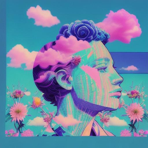 Vaporwave, aesthetic, flowers, collage, psychodelic... | OpenArt