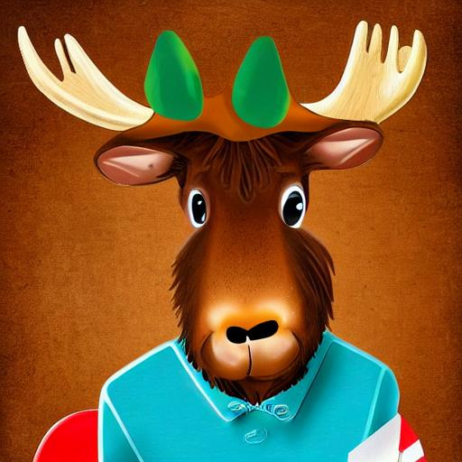 digital picture of a moose as a character in a child...