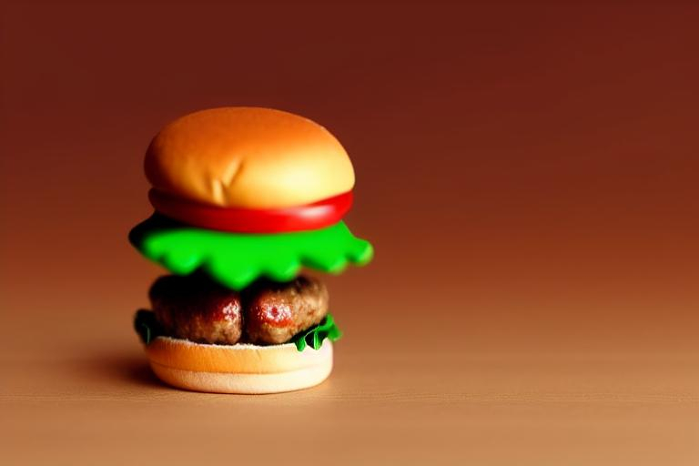 a Tiny cute isometric burger, soft smooth lighting,...