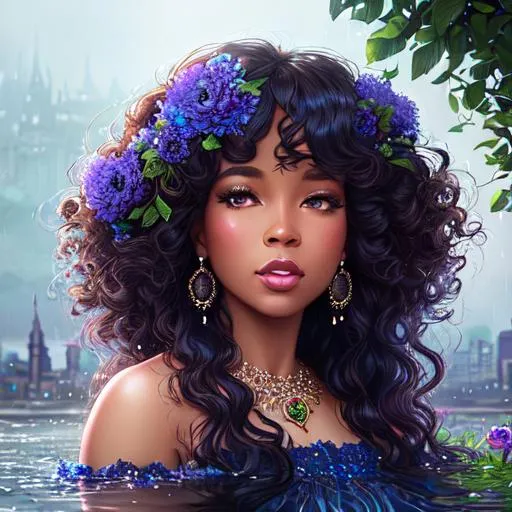 SZA, Hyper realistic face, touching water, battlefie... | OpenArt