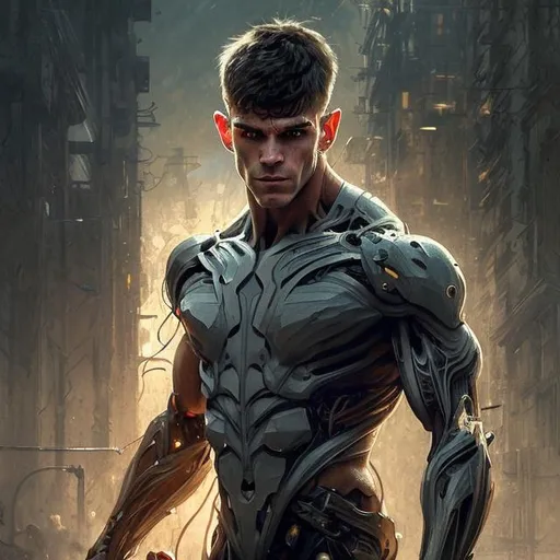 cyborg muscular handsome man as kai havertz YouTube...