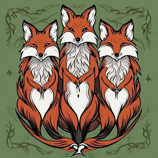 Three-headed fox family crest | OpenArt