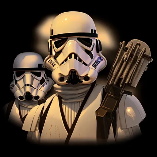 2 Imperial Shadow Troopers with guns, on a hill, wit... | OpenArt