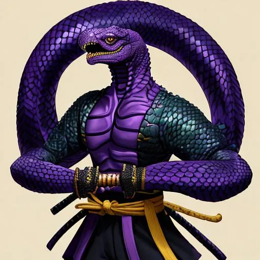 two-headed-mutant-aikido-uniform-reptilian-serpent-a... | OpenArt