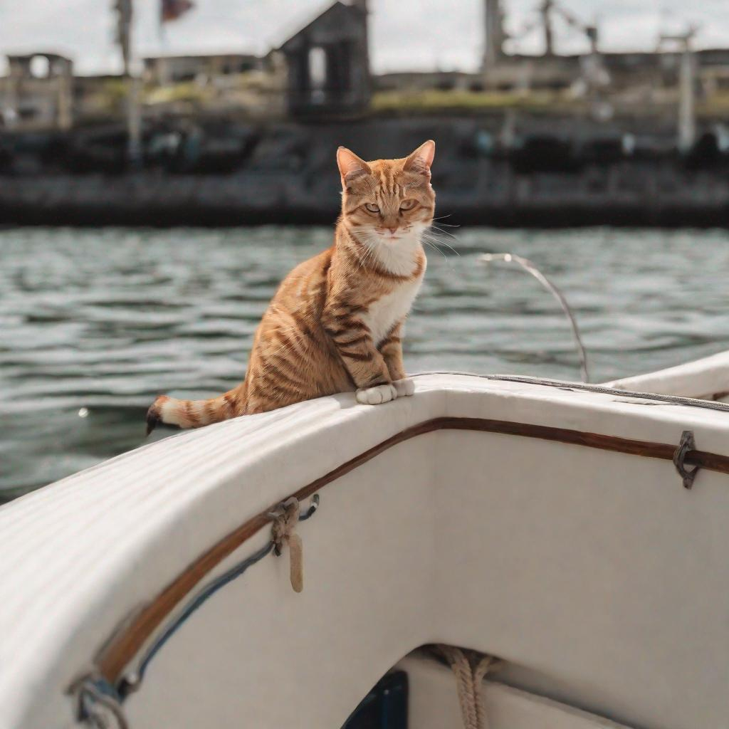 A cat on a boat