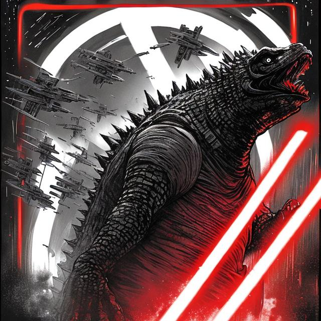 Star Wars Godzilla as sith | OpenArt