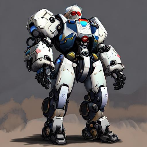 Bernie Sanders wearing a mech suit, Overwatch style,... | OpenArt