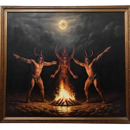 cursed, satan, devil, 666, hell, death. oil paintin... | OpenArt