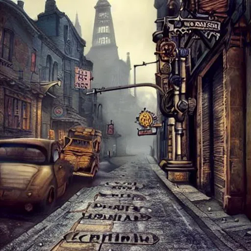 steampunk road | OpenArt