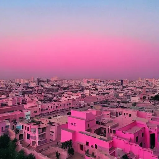 pink city sky | OpenArt