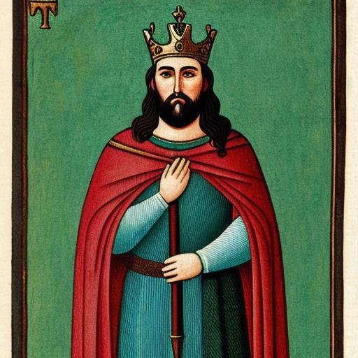 manuscript-style image of a pagan king | OpenArt