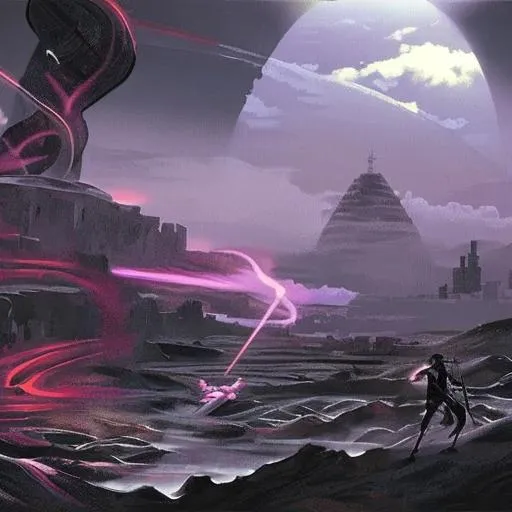 evil ominous tower on an island wallpaper lightning... | OpenArt