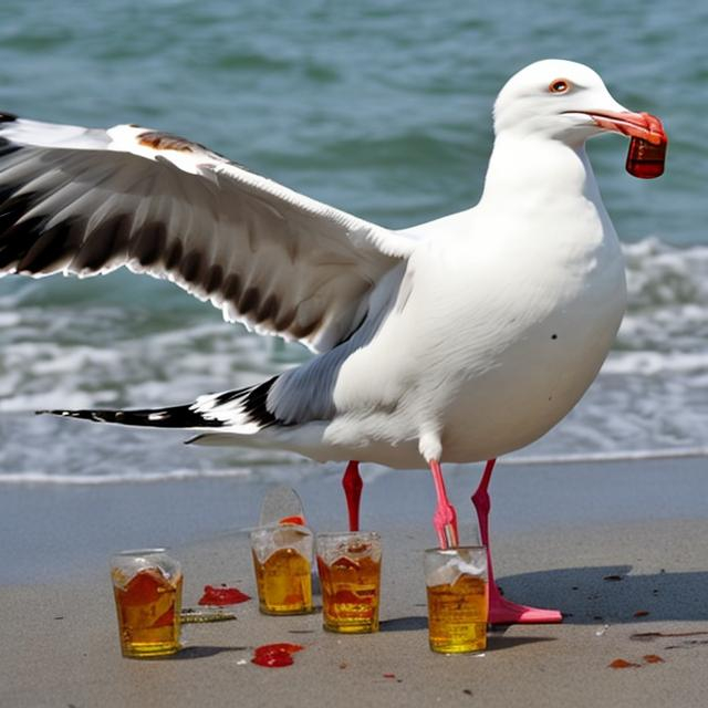 Seagulls are getting drunk on leftover booze and thr...
