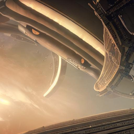 Future megastructure space station in orbit of an al... | OpenArt