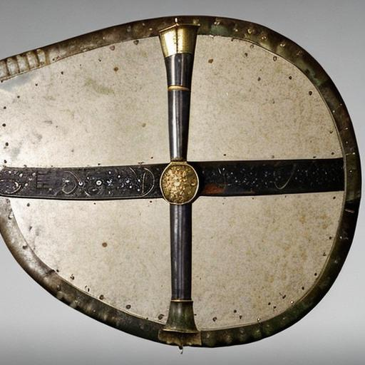 5th century, Anglo-Saxon sword and shield used in ba...