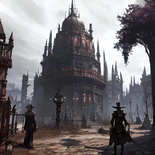 an entirely steampunk area in bloodborne, highly det... | OpenArt