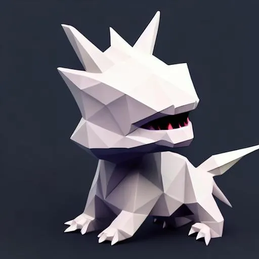 kawaii low poly dragon creature character, 3d isome...