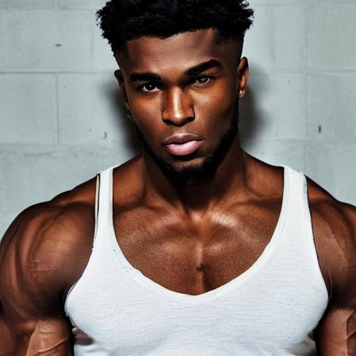 hyper-muscular handsome, full body image, black male...