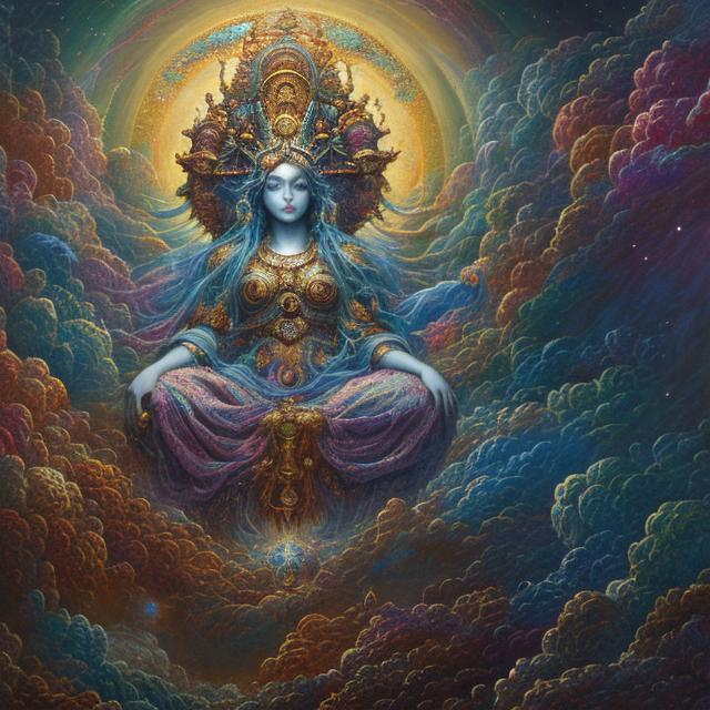 Cosmic goddess creating the universe, vibrant colou... | OpenArt