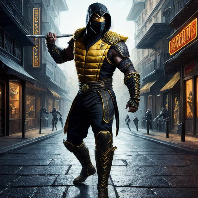 Full-length concept portrait of Scorpion from Mortal... | OpenArt