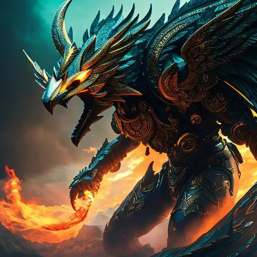 Garuda, front, full body, Epic action pose, epic Ins...