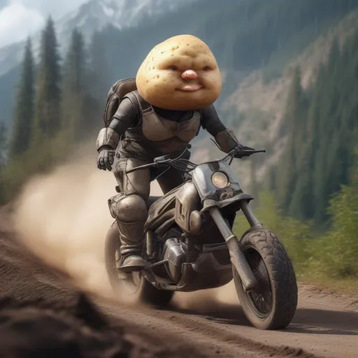 Colonel Walter Kurtz riding a big trail motorcycle.... | OpenArt