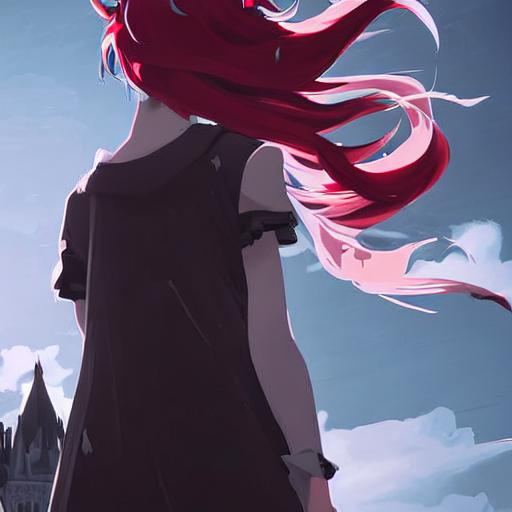 Style grey tone color splash , subject Red hair smir... | OpenArt