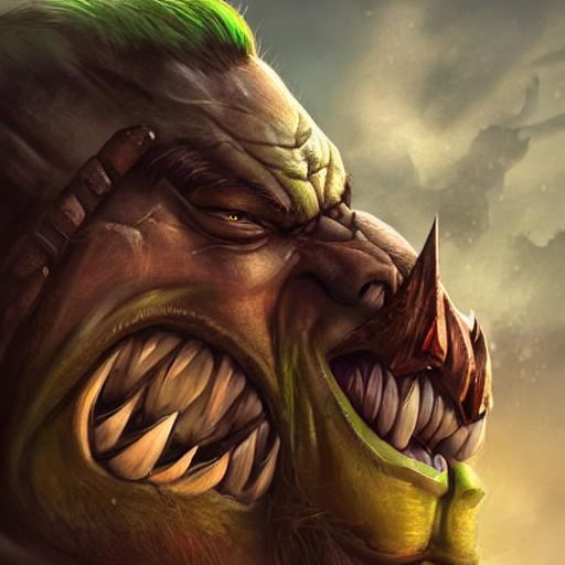 Portrait of a Green Angry Orc from Warcraft, high fa... | OpenArt