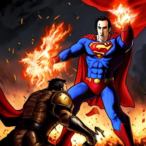 "Superman from Dc as a demonic hell spawn with fire... | OpenArt
