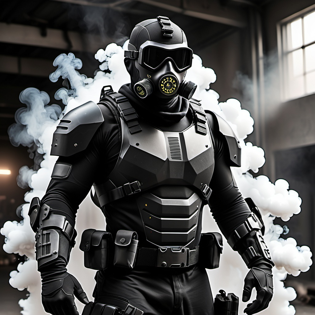 Smoke man a dark superhero with high tech gadgets an...