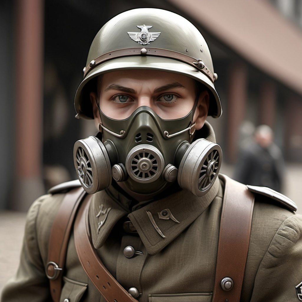 Dieselpunk generic german soldier with face mask