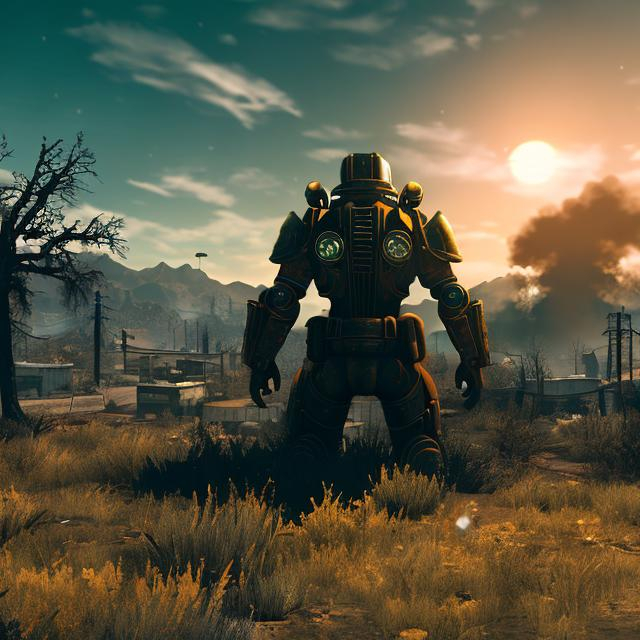 Create wallpaper art using fallout as the focus, hig...