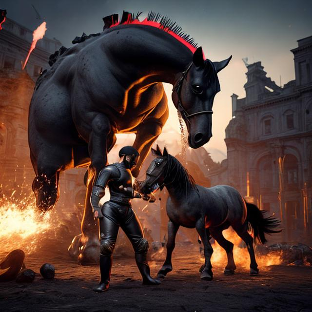 Imperor nero killing a horse | OpenArt