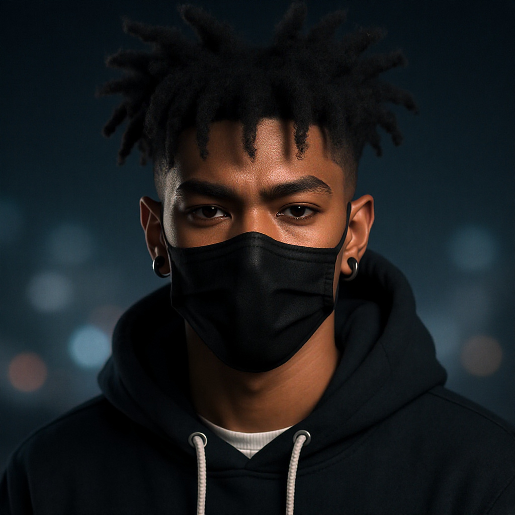 This is a highly detailed, digital CGI portrait of a...