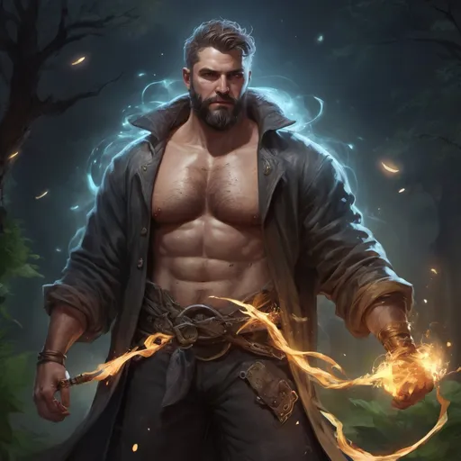 (Full body) male stocky heavy-set transmuter with s...