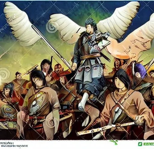 Anime war scene graphic High detail Samurai warrior... | OpenArt