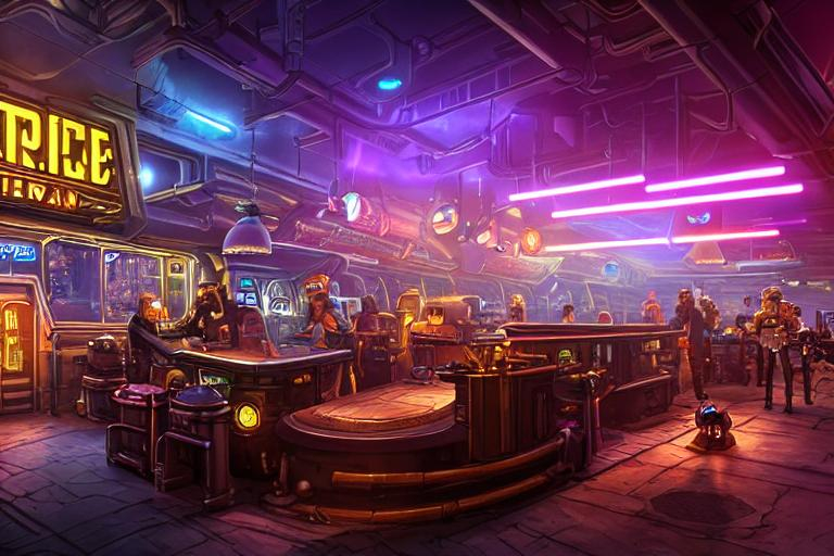 The Star Wars cantina and coffee shop is in steampun...
