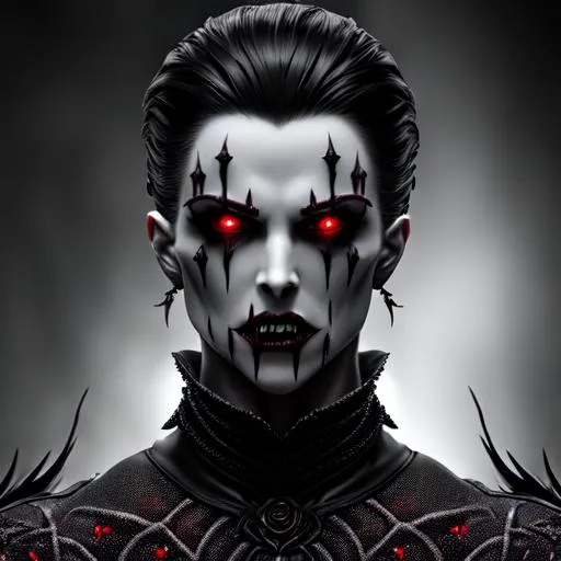 Photorealistic Dark Horror Androgynies Vampire Male...