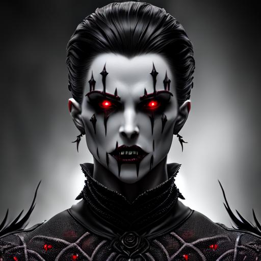 Photorealistic Dark Horror Androgynies Vampire Male...